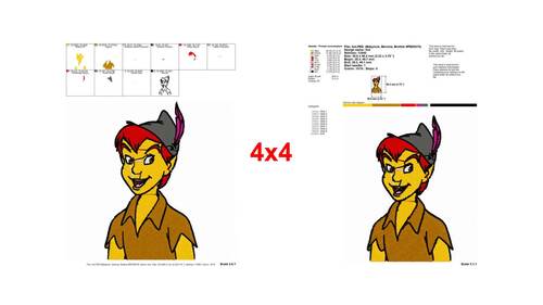 Happy Peter Pan Cartoon Character Embroidery Designs for Kids - Instant ...