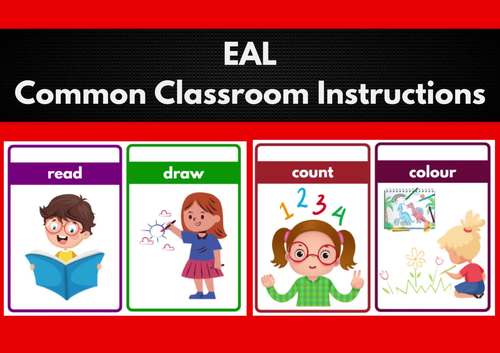Common Classroom Instructions (EAL) Flash cards | Bulletin Board