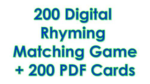 Rhyme Time Digital Matching Game + Bonuses: Learn at Home by Complabteacher