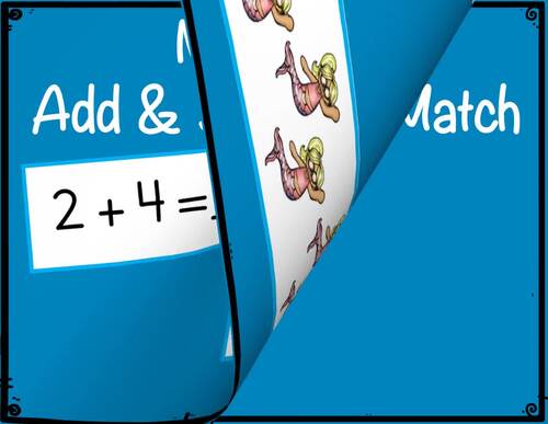 Mermaid Themed Addition & Subtraction 0-10 Number Sentence Match