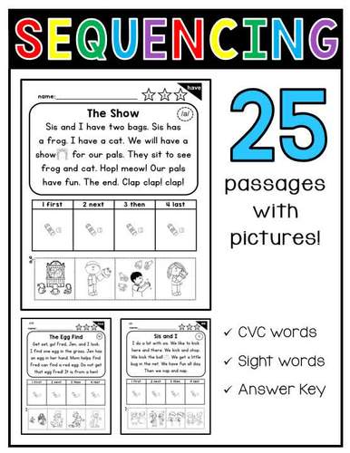 Sequencing Stories with Pictures for Distance Learning by Primary Polished