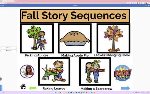 Fall Story Sequences BOOM CARDS with WH Questions and Gifs | TPT