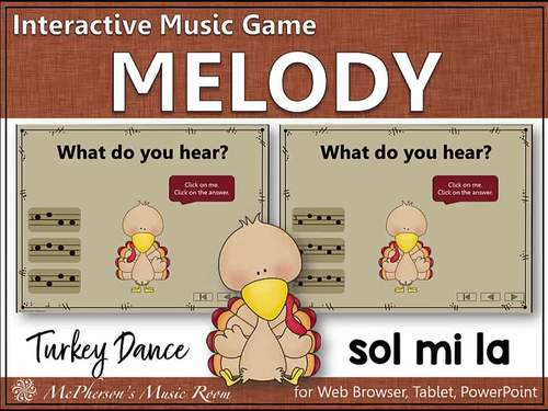 Thanksgiving Music Activity Elementary Music Game Solfege Sol Mi La ...