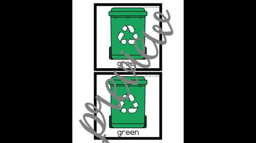 Earth Day Recycle Bin Colors Memory Game Matching Game Preschool ...