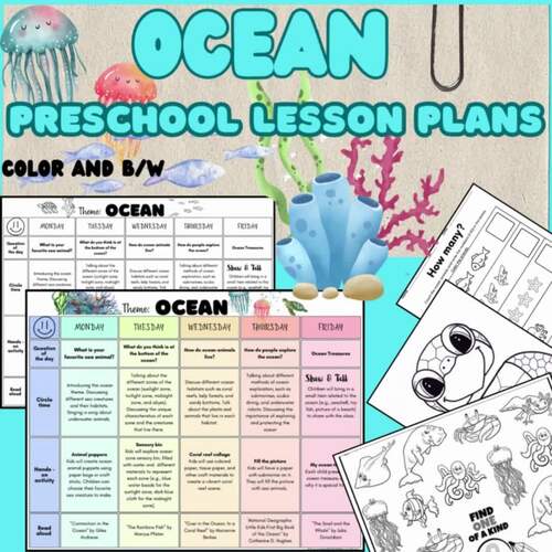 OCEAN- Preschool Weekly Lesson Plan by PavlyStyle | TPT
