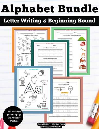 Alphabet Bundle / Letters A-Z Worksheets / Phonics Worksheets/ Alphabet ...