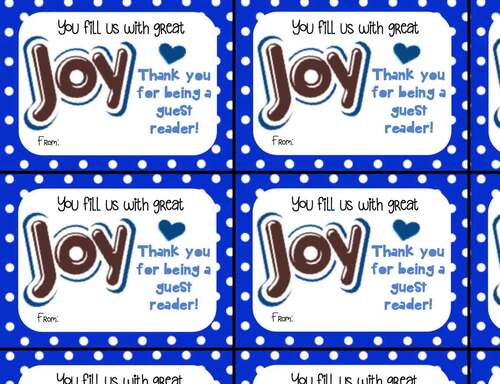Almond Joy Guest Reader Appreciation Gift Tag- You fill us with great ...