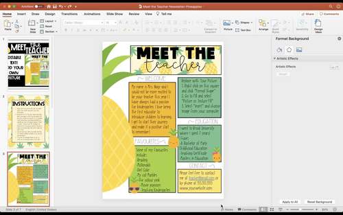 Pineapple Meet The Teacher Template - EDITABLE by A Teacher and her Cat