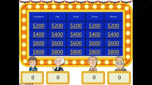 Presidents Day History Game Show with Scoreboard | American Trivia