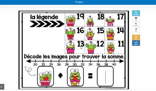 French Math Boom Cards I le Code Secret Addition Valentine Edition sums ...