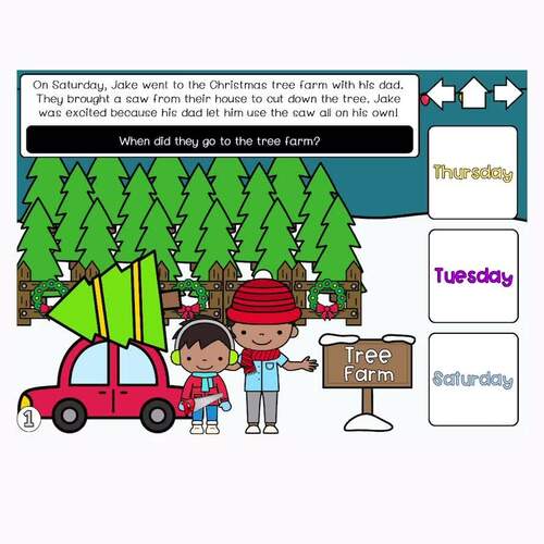 Christmas and December WH Question Scenes | Boom Cards for Speech