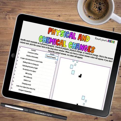 Physical and Chemical Changes Pixel Art Magic | Fish by Brower Power ...