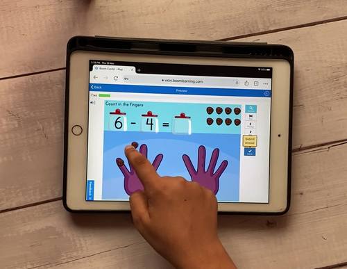 Counting Finger 1 to 10 Number Subtraction | Boom Cards by Piggybooks