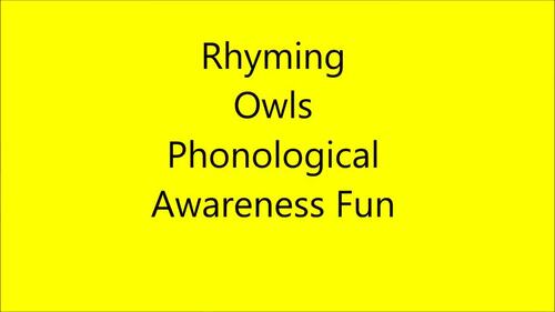 Owl Rhyming Words Phonological Awareness Activities Back to School