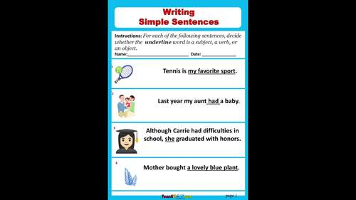 Sentence Structure Worksheet Simple Sentence Scramble by TeachDEZway