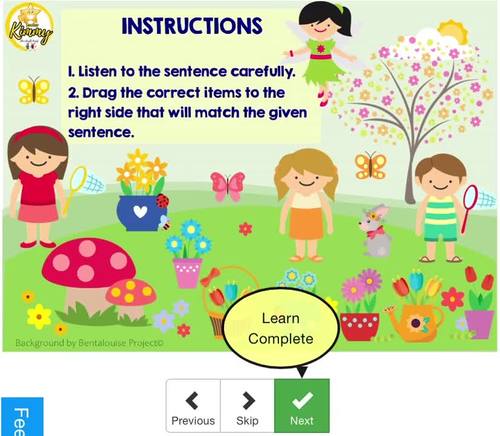 Spring Sentence Comprehension Auditory Comprehension Boom Cards | TPT