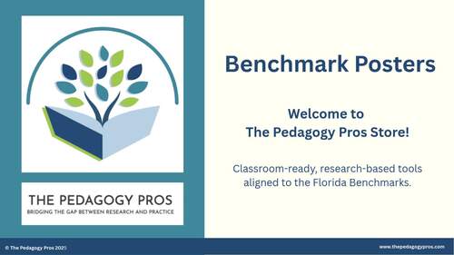 8th Grade Benchmark Posters - Florida B.E.S.T. Reading by The Pedagogy Pros