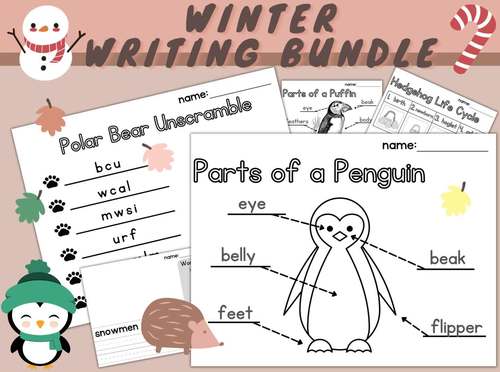 Winter Informative Writing | Have Can Are | Label | Life Cycle | Arctic ...