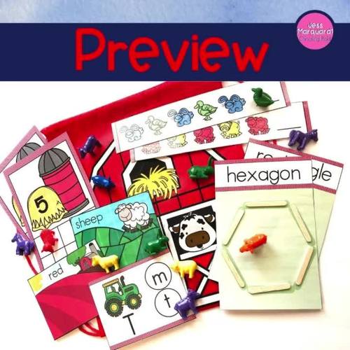 Kindergarten Farm Animal Activities - Math & ELA Centers | TpT