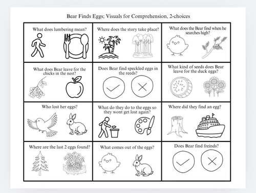 Bear Finds Eggs Language Activity Packet | Spring Comprehension | TPT