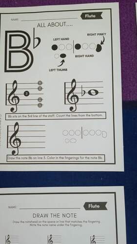 Beginner Band: FLUTE | The First Five Notes | Worksheets | Playing ...