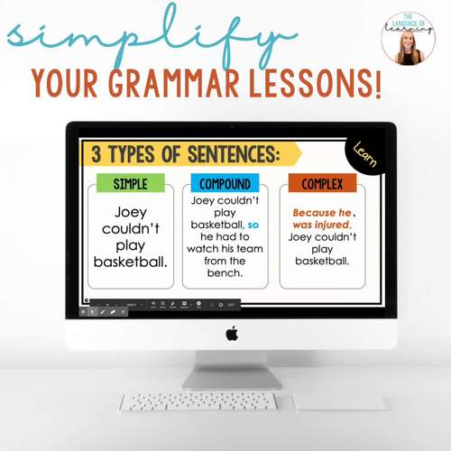 Sentence Types BUNDLE! Interactive Unit & Quiz | Simple, Compound, Complex