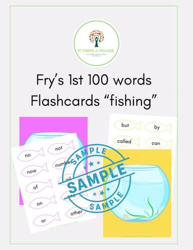Sight words-Fry's 1st 100 words Flashcards -fish outlines and sorting ...