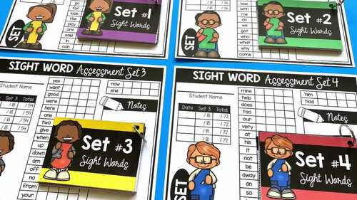 Sight Word Assessment Portfolio - How to Assess Sight Words - Kindergarten