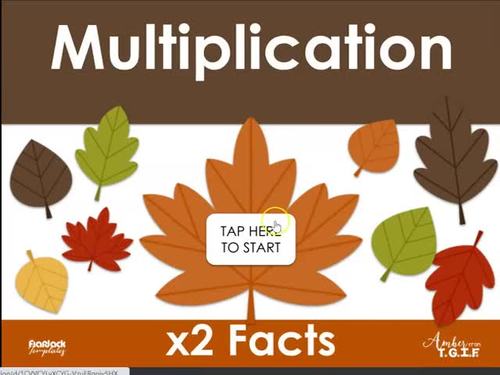 Multiplication Fact Fluency x2 Facts Digital Game Fall Theme by Amber ...