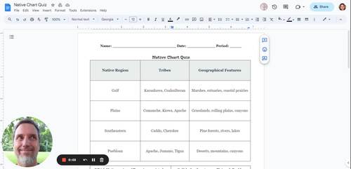 Native Texas Regions Chart Quiz & Student Self Quiz | 7th Grade | Texas ...