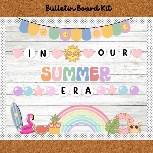 In Our Summer Era Summer Bulletin Board - Groovy Pastel Classroom Decor