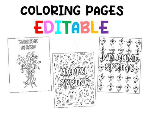 Printable Spring Coloring Pages, Happy Spring Coloring Activity, Worksheets