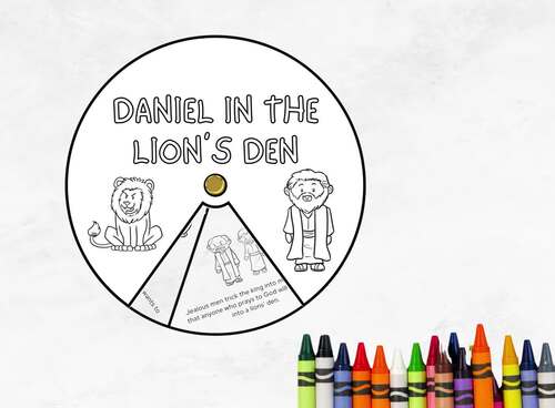 Daniel in Lion's Den Bible Story Spinning Wheel Craft - Sunday School