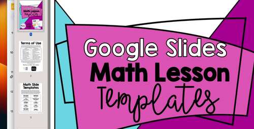 MATH Lesson Slide TEMPLATES for GOOGLE DRIVE by Touch Of Teaching
