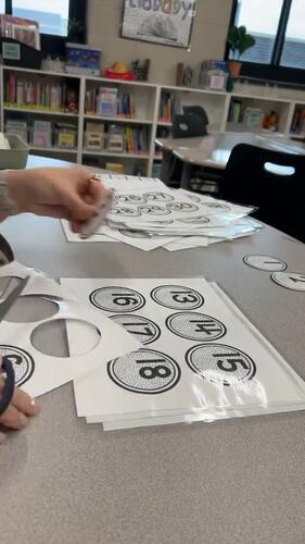 Circle File Folder Labels with Numbers 1-120 | Pink and White Striped ...