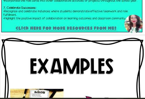 3rd 4th 5th Grade ELA Collaborative Group and Team Role Cards All Subjects