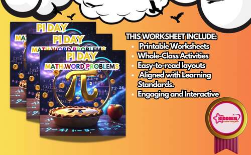 Pi Day Math Word Problems Activity Worksheet 3rd,4th,5th,6th,7th,8th Grade