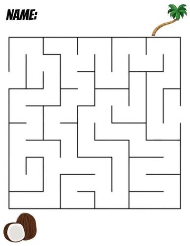 Luau Party Maze Puzzles - Beach Mindfulness Activities | TPT