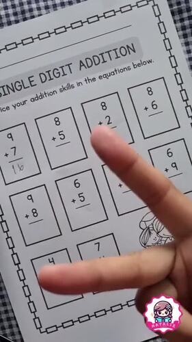 Single Digit Addition Practice Worksheet | Addition to 20 | Basic ...