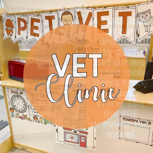 Pet Veterinarian Dramatic Play Center by A Teacher and her Cat | TPT