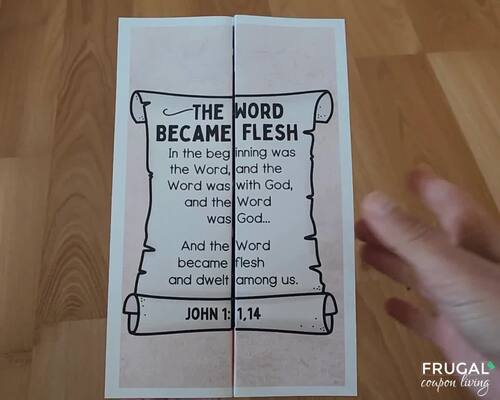 The Word Became Flesh Scroll Craft John 1, Nativity + Baby Jesus Bible ...