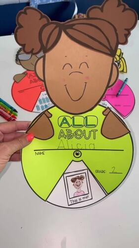 Back to School All About Me Spinner Craft | All About Me Craft | TPT