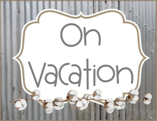 Farmhouse Theme Job Chart & Class Schedule with Tin, Shiplap & Cotton