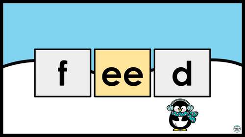 Winter Vowel Teams EA & EE Worksheets and Digital | Vowel Digraphs EA & EE
