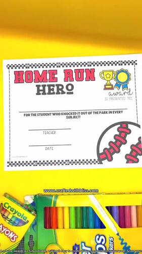 Editable End of the Year Awards Classroom Certificate Sports Theme