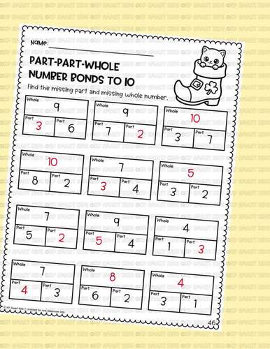 St. Patrick’s Day Animal Number Bonds to 10 Worksheets Missing Part ...
