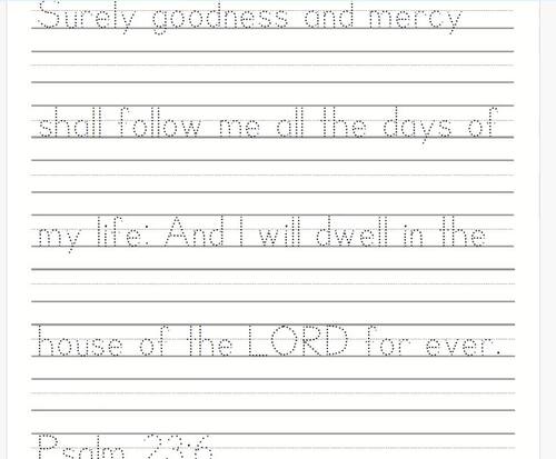 Bible verse copy work - 50 KJV - dotted primary tracing by Porter ...