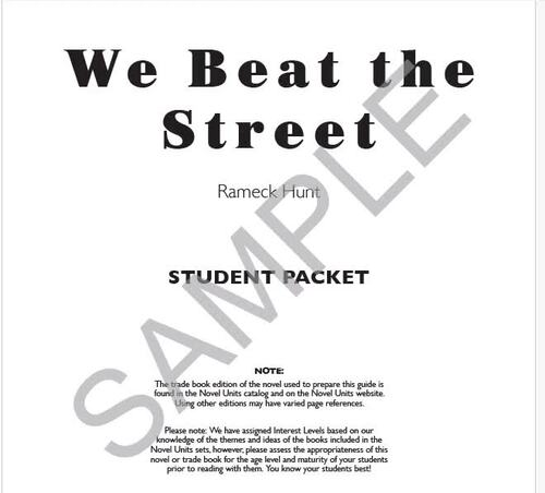 We Beat the Street Novel Units® Student Packet Novel Study | TPT