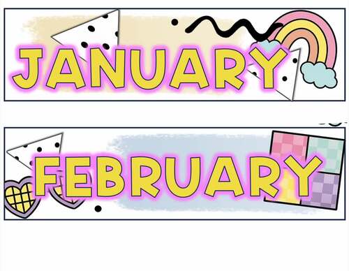 Doodle Dots & Pastel Class Theme Calendar Time Wall Decor| Back to ...