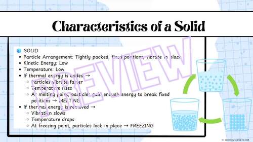 Thermal Energy and Phase Changes Presentation Teacher and Student Notes